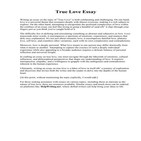 True Love Essay.pdf | Family and Relationships