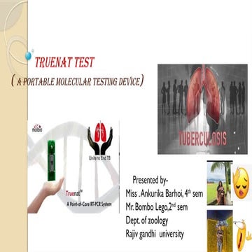 TRUENAT TEST for detection of Tuberculosis | PPTX