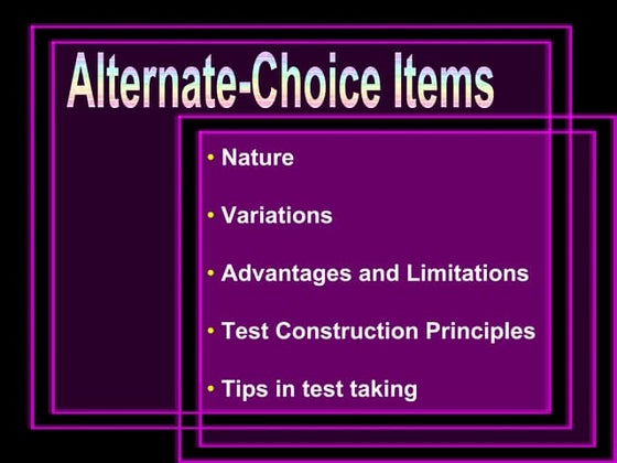 Alternative-Response Test | PPTX