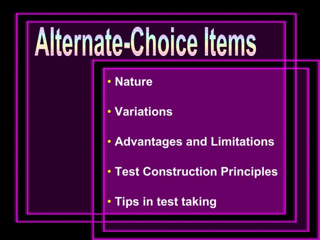 Alternative-Response Test | PPTX