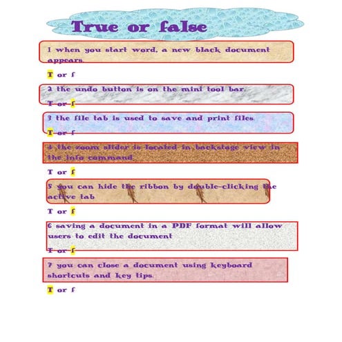 True or false | DOCX
