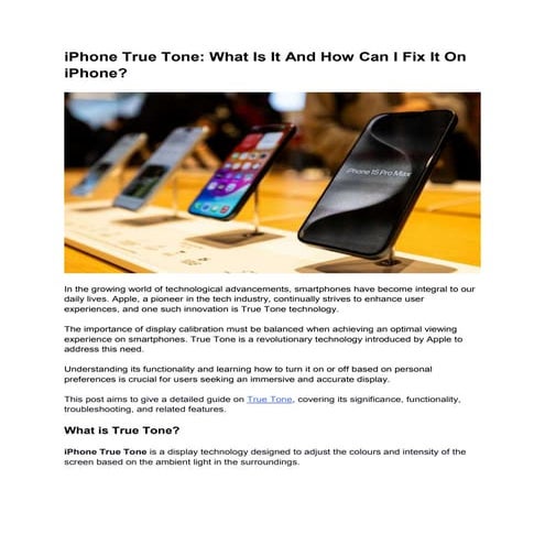 True Tone: What is it and how can I fix it on iPhone | DOCX