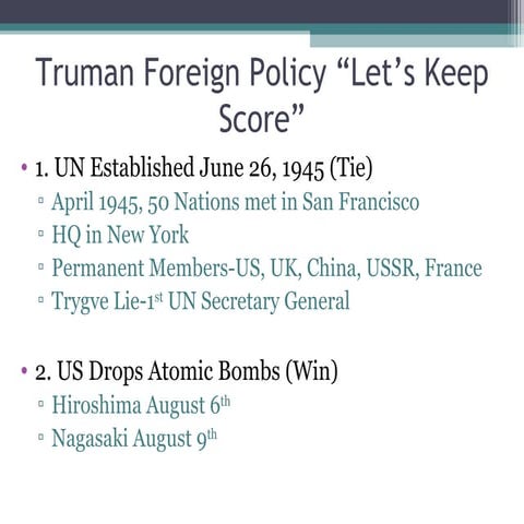 Truman-Foreign Policy | PPT