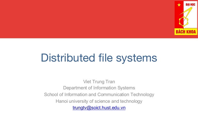 Introduction to distributed file systems Introduction to distributed file systems