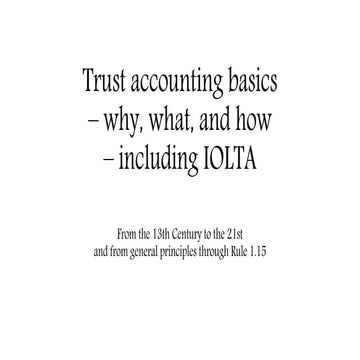 How to Handle Your IOLTA Accounting | PPTX