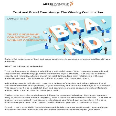Trust and Brand Consistency The Winning Combination.pdf | Advertising ...