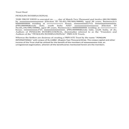 Trust deed | PDF