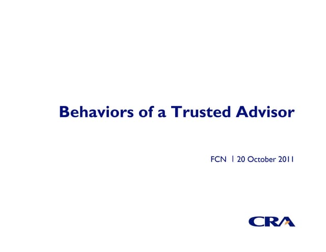 The Trusted Advisor