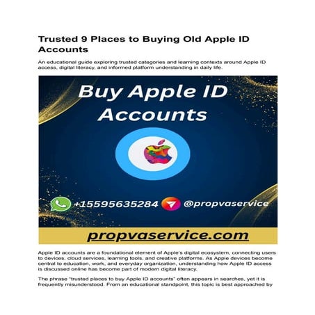 Top 10 Sites to Buy US Apple ID Accounts for Education & Productivity | PDF