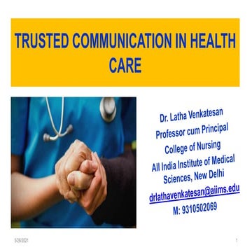 Trusted communication in health care | PPTX