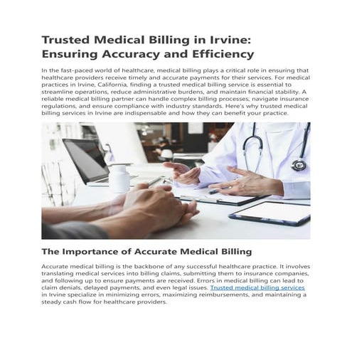 Trusted Medical Billing in Irvine Ensuring Accuracy and Efficiency.pdf