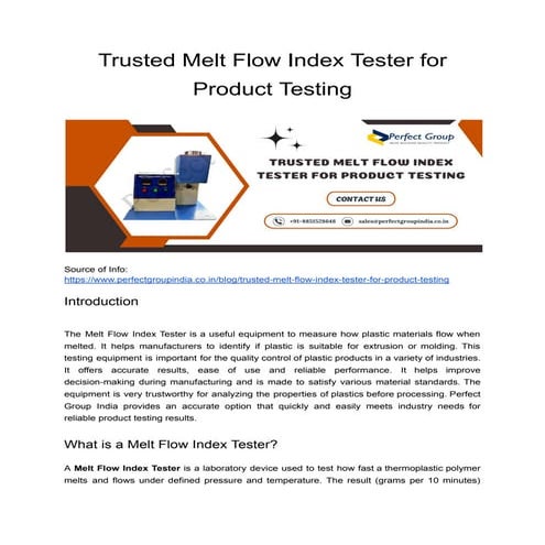 Trusted Melt Flow Index Tester for Product Testing.pdf