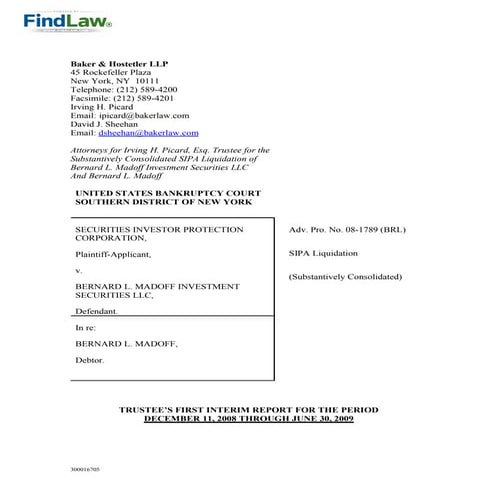 FindLaw | Madoff Trustee Report | PDF