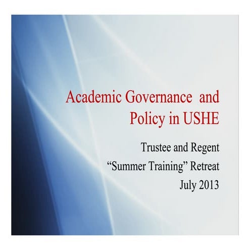 Trustee Training - Academic Programs | PDF