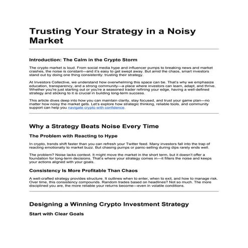 Trusting Your Strategy in a Noisy Market.docx