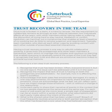 Trust Recovery in the Team by David Clutterbuck.pdf