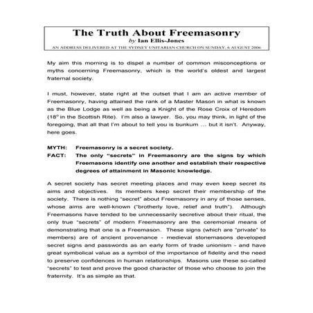 THE TRUTH ABOUT FREEMASONRY | PDF