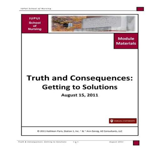 Truth And Consequences Getting Solutions V4 20110909.C. | DOCX | Brain ...