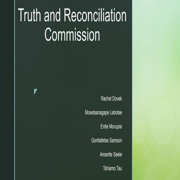 Truth and reconciliation in South Africa | PPTX