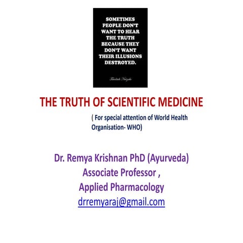 Truth of scientific medicine ppt | PPTX