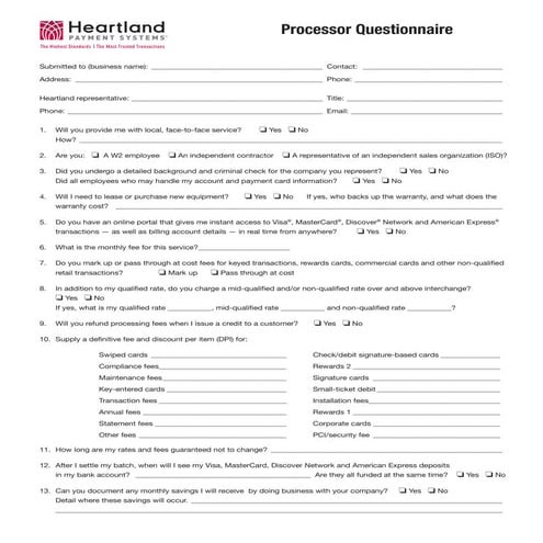 Merchant profile questionnaire | DOC
