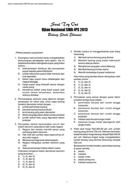 Latihan soal ujian nasional matematika sd | PDF
