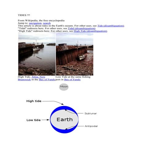 Tides and its significance | PPT