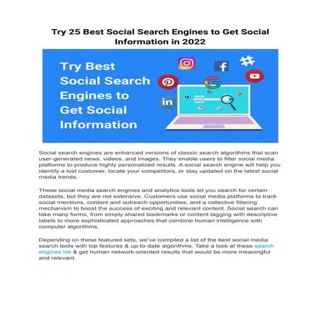 Try 25 best social search engines to get social information in 2022 (1 ...