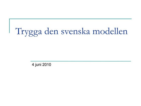 Den svenska modellen | PDF