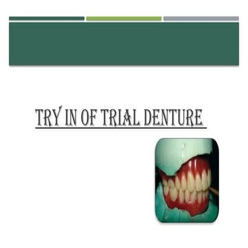 Try in of complete dentures | PPTX
