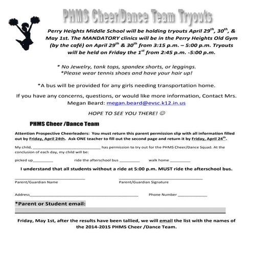 Tryout information | PDF