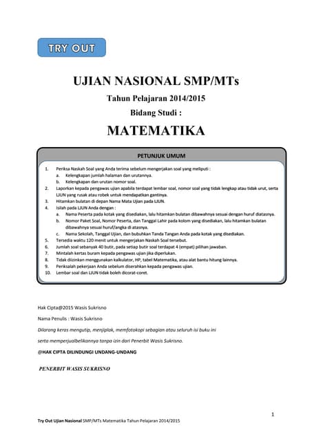 Soal osn matematika 2019 | PDF