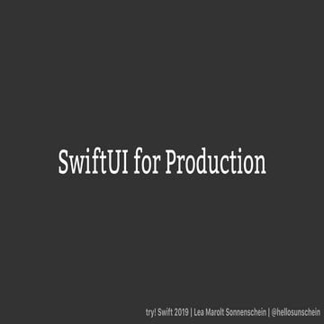 Swiftui For Production Try Swift 2019 Pdf Programming Languages Computing 6191