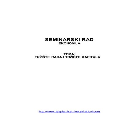 Trziste rada i trziste kapitala | DOC