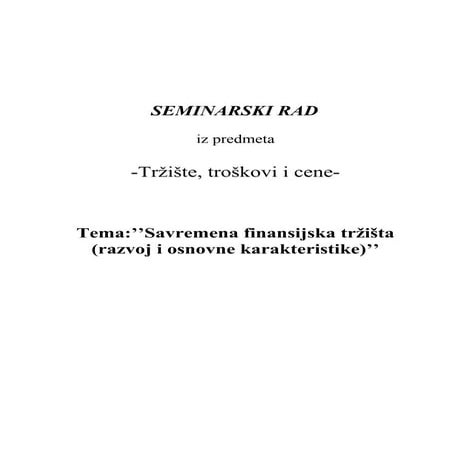 Berza, pojam vrste karakteristike i berzanski poslovi 3 | DOC