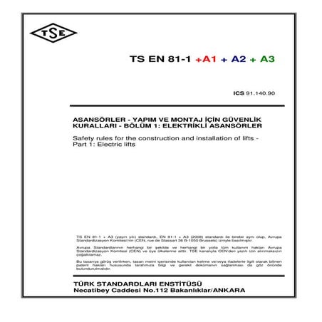 Ts en81-1-a1+a2+a3 | PDF