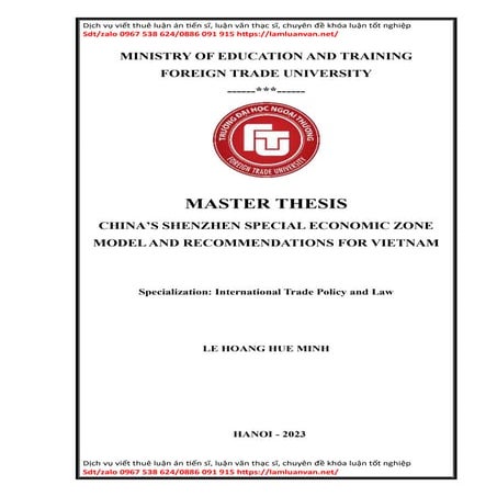 CHINA’S SHENZHEN SPECIAL ECONOMIC ZONE MODEL AND RECOMMENDATIONS FOR ...
