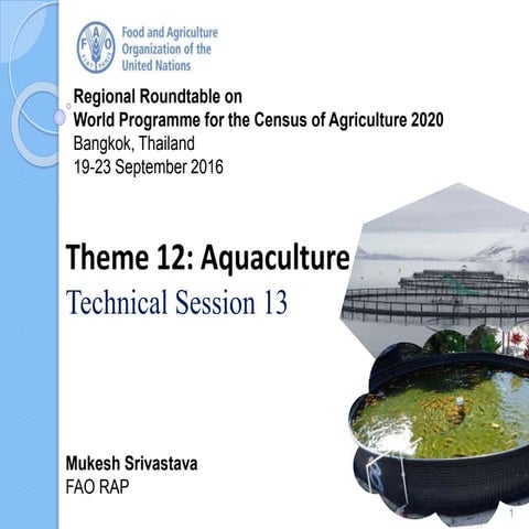 Census Themes 12 and 14 – Aquaculture and Fisheries : Technical Session 13 | PPTX