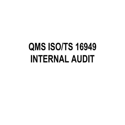 Ts16949 Internal Audit (Jul05) Nc Rs | PPT