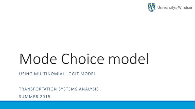Modal split analysis | PPTX