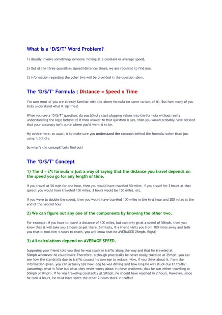 CAT Time and Distance Concept Session 1 | PPTX