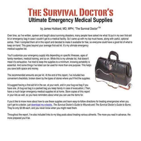 Tsd emergency-supplies | PDF | First Aid | Injuries