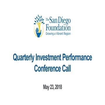 2018 Q1 Investment Webinar - The San Diego Foundation | PDF
