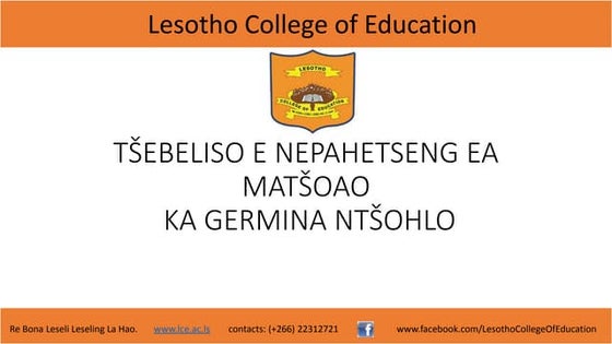 Mokhibo oa Sesotho | PPT