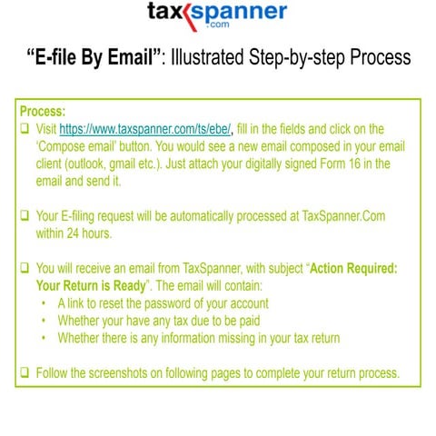 TaxSpanner EfileByEmail Ready | PPTX | Personal Taxes | Personal Finance