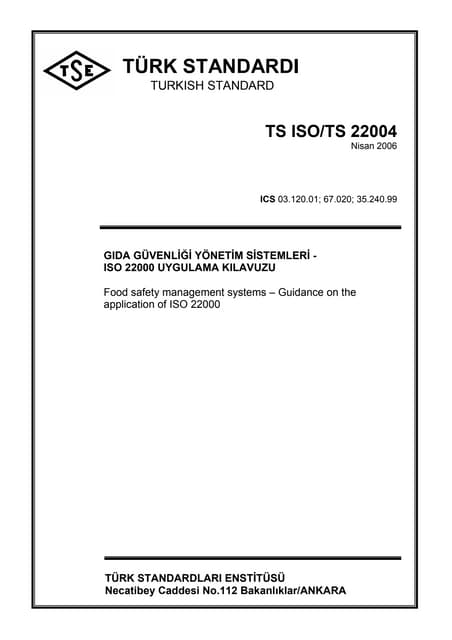 Catering Kuruluşları için HACCP - ISO 22000 Standardına Bir Karar ...