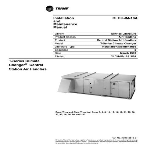 T Series Climate Changer Clch Im 16 A | PDF