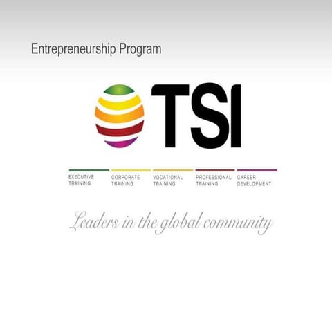 TSI Entrepreneurship Program | PPTX