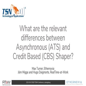 What are the relevant differences between Asynchronous (ATS) and Credit Based (CBS) Shaper ...