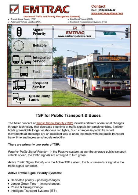 Transit Signal Priority System - All you need to know about | PDF
